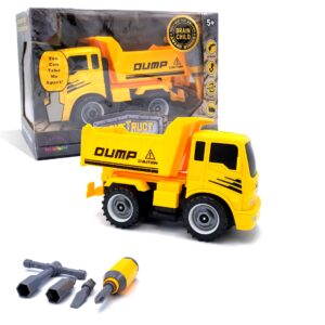 mukikim construct a truck - dump. take it apart & put it back together + friction powered(2-toys-in-1!) awesome award winning toy that encourages creativity! …