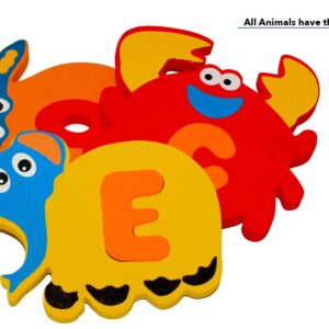 Foam Bath Toys Letters - Set of 52 Pcs - Non-Toxic Bathtub ABC Alphabet for Kids Toddlers - Original Premium Educational Floating Animals Puzzles for Baby Boys Girls