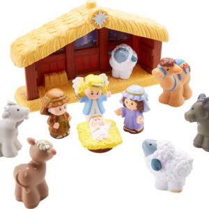 Fisher-Price Little People Toddler Toy Nativity Christmas Playset, Stable with 10 Figures for Preschool Pretend Play Kids Ages 1+ Years