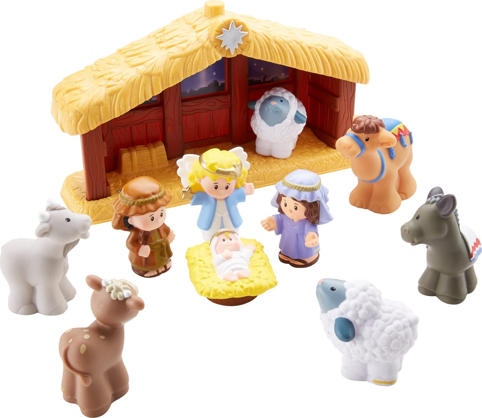 Fisher-Price Little People Toddler Toy Nativity Christmas Playset, Stable with 10 Figures for Preschool Pretend Play Kids Ages 1+ Years