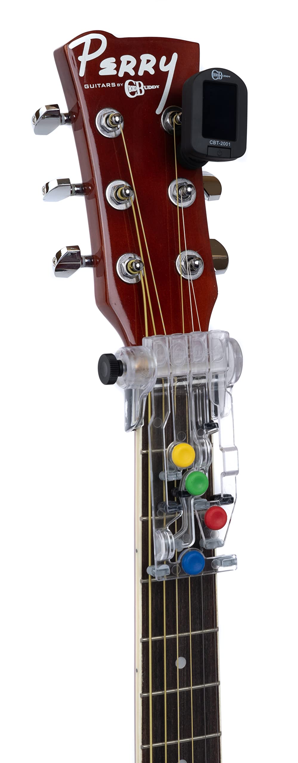 ChordBuddy 42" Full Size Acoustic Guitar Combo Beginner Set with Natural Finish Guitar, Tuner, and Learning System