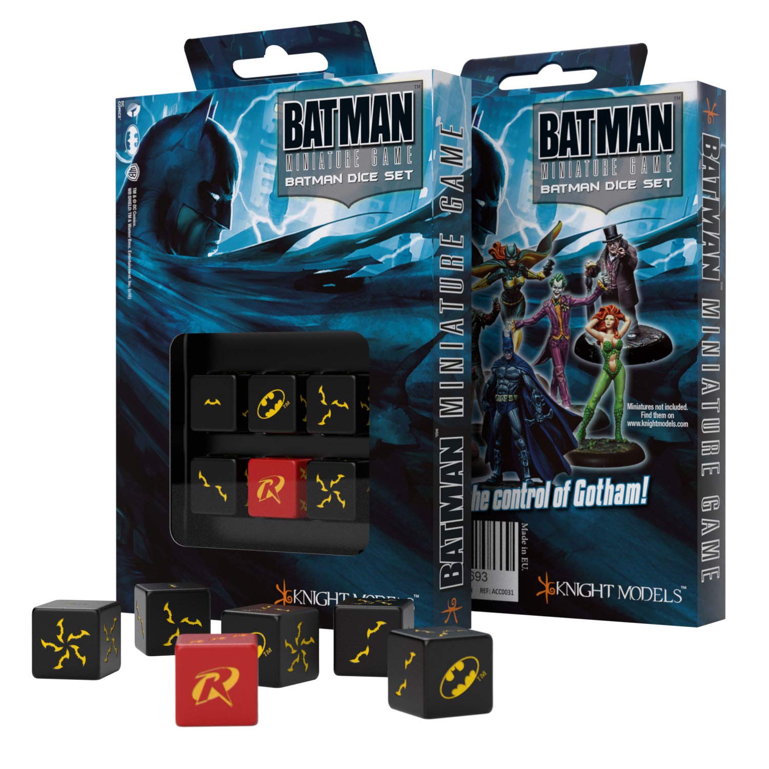 Q-Workshop Batman Miniature Game - D6 Batman Dice Set (6), Standard (15mm - 17mm)