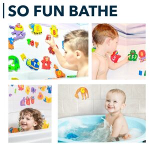 Foam Bath Toys Letters - Set of 52 Pcs - Non-Toxic Bathtub ABC Alphabet for Kids Toddlers - Original Premium Educational Floating Animals Puzzles for Baby Boys Girls