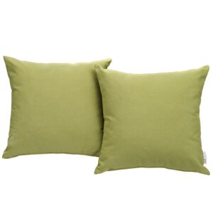 modway convene outdoor patio all-weather pillow in peridot - set of 2