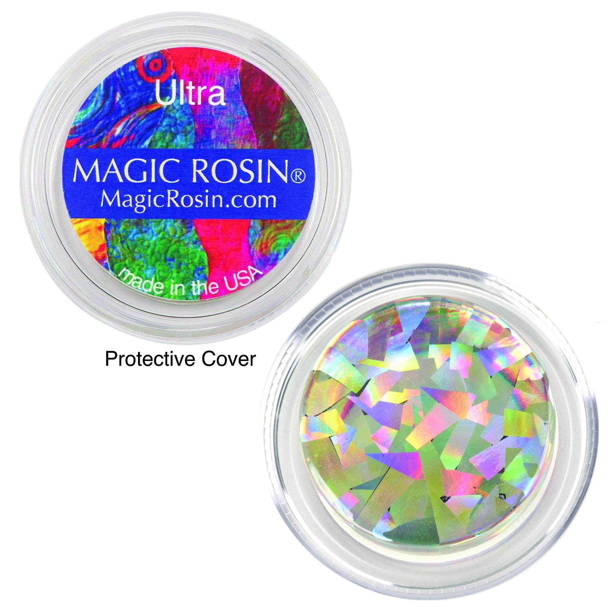 Magic Rosin Ultra Shattered Glass Hologram - Professional Grade Instrument Rosins for Cello and Bass - Excellent Grip - Delivers a Clear Complex Tone - Transparent Low Dust Pine Bow Rosin - USA Made