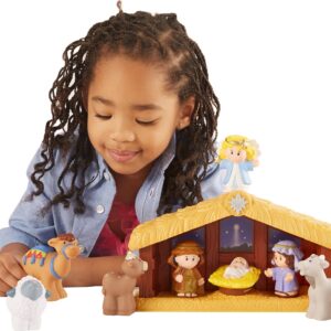 Fisher-Price Little People Toddler Toy Nativity Christmas Playset, Stable with 10 Figures for Preschool Pretend Play Kids Ages 1+ Years