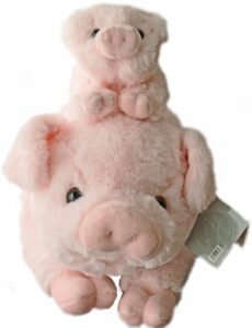 mother & baby stuffed pig plush toy set | super soft pig stuffed animal | cute plushies for kids’ bedroom | 17" stuffed animals for girls & boys | farm animal toys by exceptional home