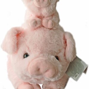 Mother & Baby Stuffed Pig Plush Toy Set | Super Soft Pig Stuffed Animal | Cute Plushies for Kids’ Bedroom | 17" Stuffed Animals for Girls & Boys | Farm Animal Toys by Exceptional Home