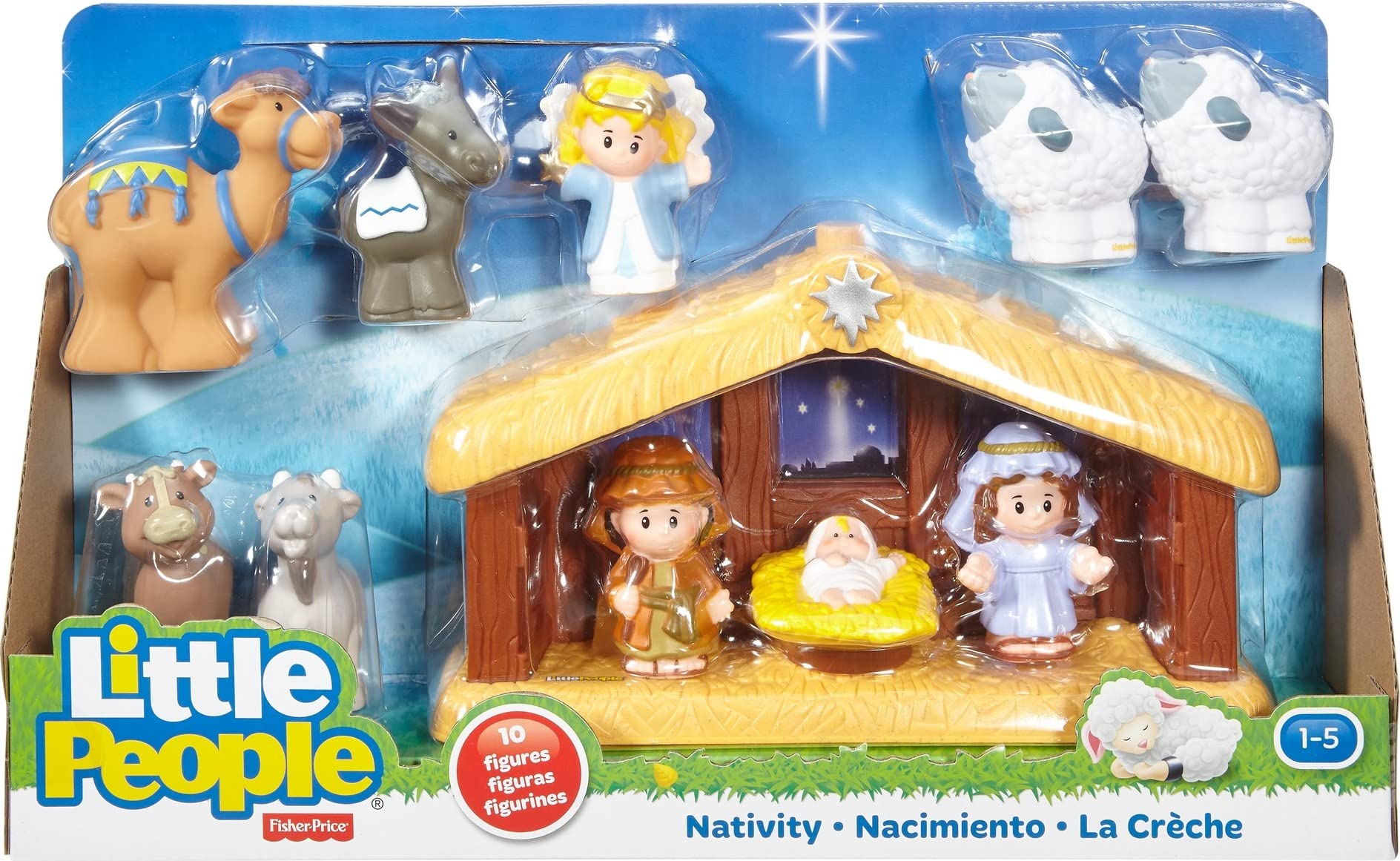 Fisher-Price Little People Toddler Toy Nativity Christmas Playset, Stable with 10 Figures for Preschool Pretend Play Kids Ages 1+ Years