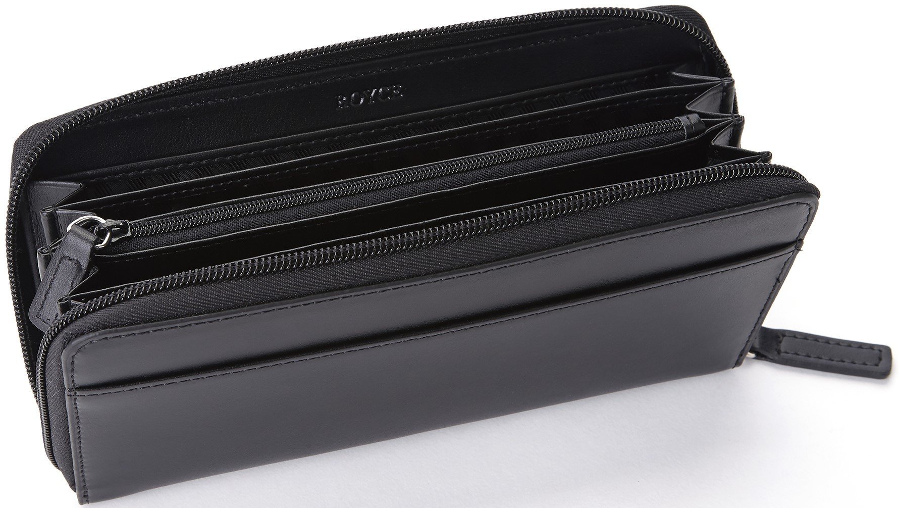 ROYCE RFID Blocking Continental Clutch Wallet Handcrafted in Genuine Leather - Black