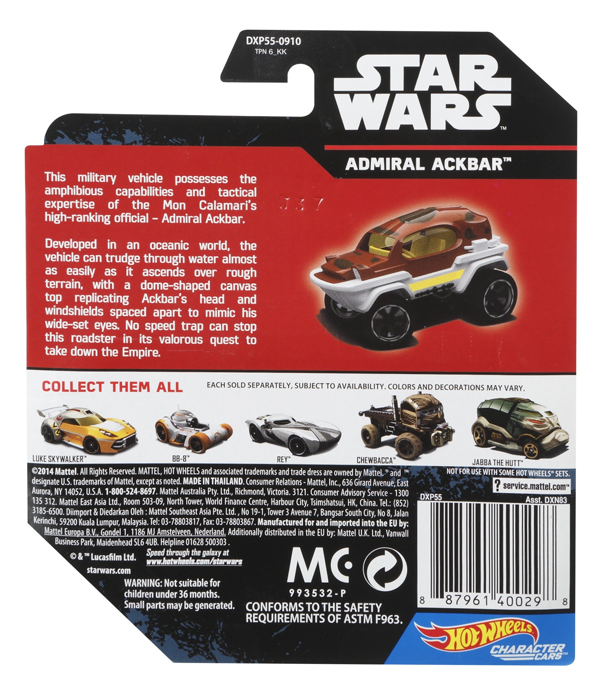 Hot Wheels Star Wars Admiral Ackbar Vehicle