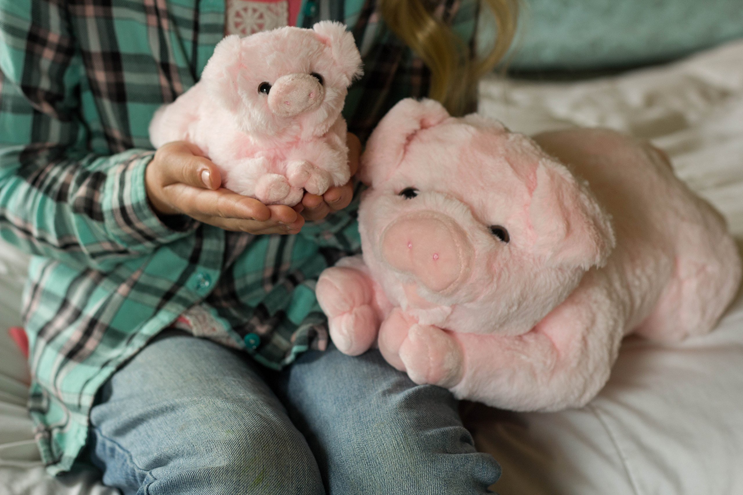 Mother & Baby Stuffed Pig Plush Toy Set | Super Soft Pig Stuffed Animal | Cute Plushies for Kids’ Bedroom | 17" Stuffed Animals for Girls & Boys | Farm Animal Toys by Exceptional Home