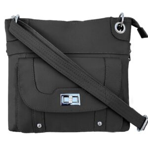 Concealed Carry Gun Purse - Twist Lock Pocket Crossbody Bag by Roma Leathers (Black)