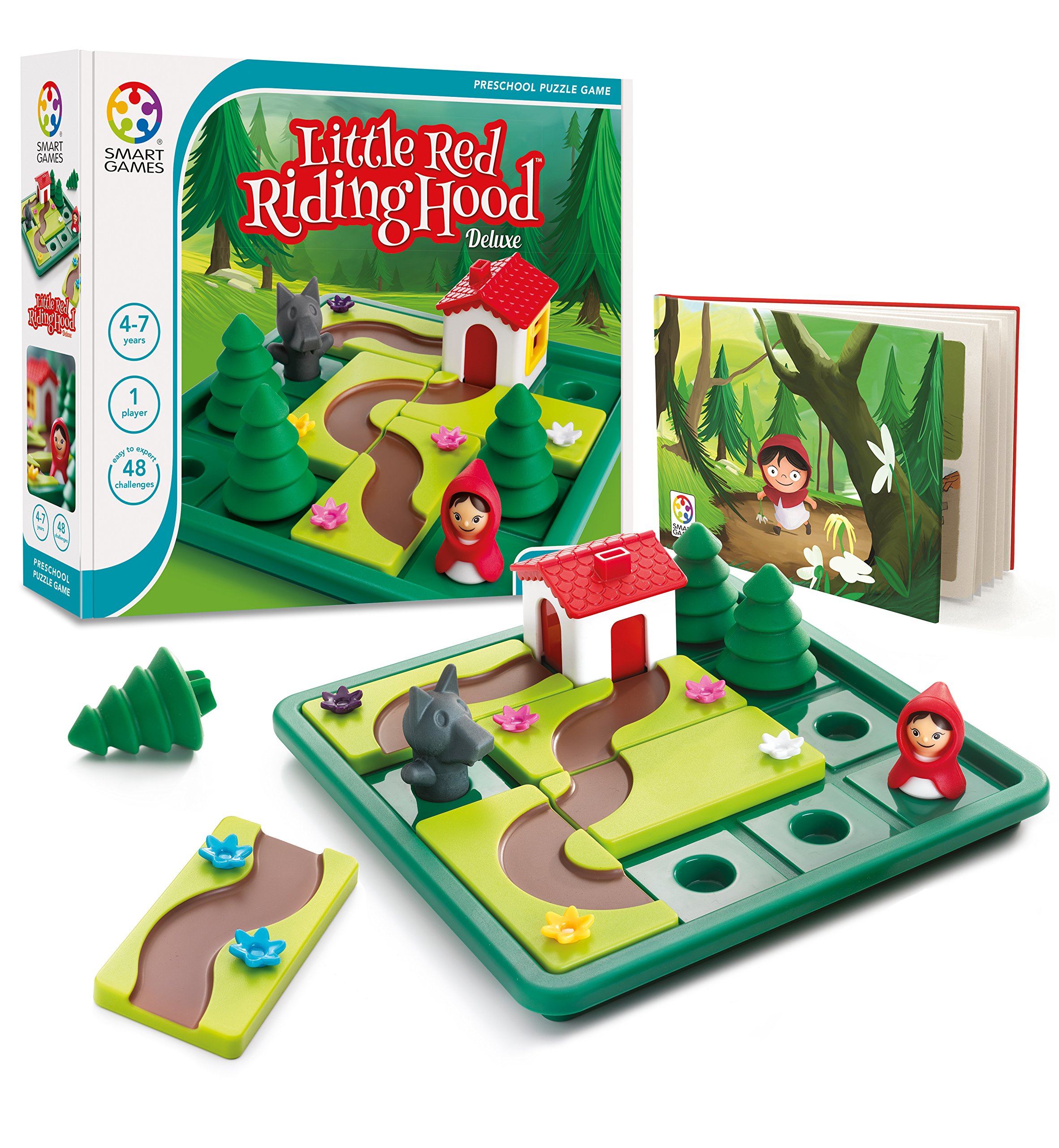 SmartGames Little Red Riding Hood Deluxe Skill-Building Board Game with Picture Book for Ages 4+