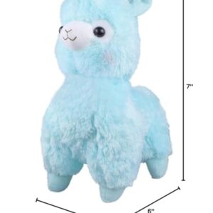 TOLLION Cuddly Soft Blue Alpaca Llama Lamb Toy -7" Stuffed Animal Cushion Plush Doll Valentine Gift New Baby Gift Graduate Gift Lovers Anniversary Fiesta Gift for Girlfriend Children and Friends