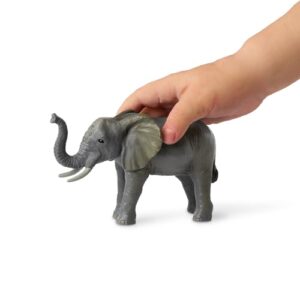 Terra by Battat – 4 Pcs African Elephant Toys Family Set – Realistic Plastic Safari Animals Figures – Animal Toys for Kids 3+ – Elephant Gifts & Baby Shower Decorations