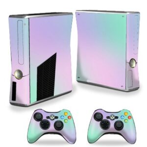 mightyskins skin compatible with x-box 360 xbox 360 s console - cotton candy | protective, durable, and unique vinyl decal wrap cover | easy to apply, remove, and change styles | made in the usa