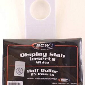 BCW Half Dollar Display Slab Inserts - 25 pk