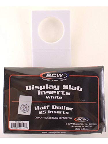 BCW Half Dollar Display Slab Inserts - 25 pk