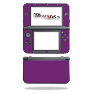 mightyskins skin compatible with nintendo 3ds xl (2015) - solid purple | protective, durable, and unique vinyl decal wrap cover | easy to apply, remove, and change styles | made in the usa