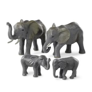 terra by battat – 4 pcs african elephant toys family set – realistic plastic safari animals figures – animal toys for kids 3+ – elephant gifts & baby shower decorations