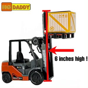 Big Daddy Realistic Forklift Toy for Kids - Interactive Logistics Playset with Adjustable Mast, Forks, and Parcels