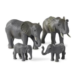 Terra by Battat – 4 Pcs African Elephant Toys Family Set – Realistic Plastic Safari Animals Figures – Animal Toys for Kids 3+ – Elephant Gifts & Baby Shower Decorations