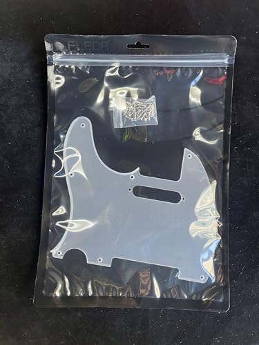 FLEOR 8 Hole TL Pickguard Scratch Plate with Pickguard Screws Set Fit USA/MX Standard TL Style Pickguard Replacement, 1Ply Transparent