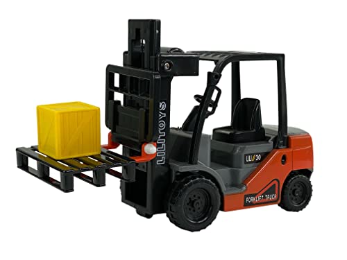 Big Daddy Realistic Forklift Toy for Kids - Interactive Logistics Playset with Adjustable Mast, Forks, and Parcels