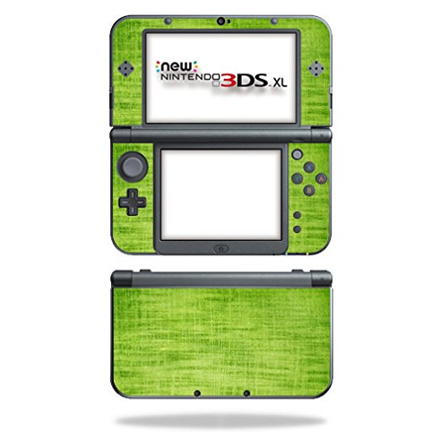 MightySkins Skin Compatible with New Nintendo 3DS XL (2015) Case wrap Cover Sticker Skins Green Fabric