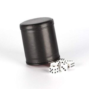 Magic Vosom Felt Lined Professional Dice Cup with 5 Dice Quiet for Yahtzee Game