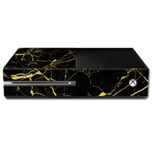 mightyskins skin compatible with microsoft xbox one - black gold marble | protective, durable, and unique vinyl decal wrap cover | easy to apply, remove, and change styles | made in the usa