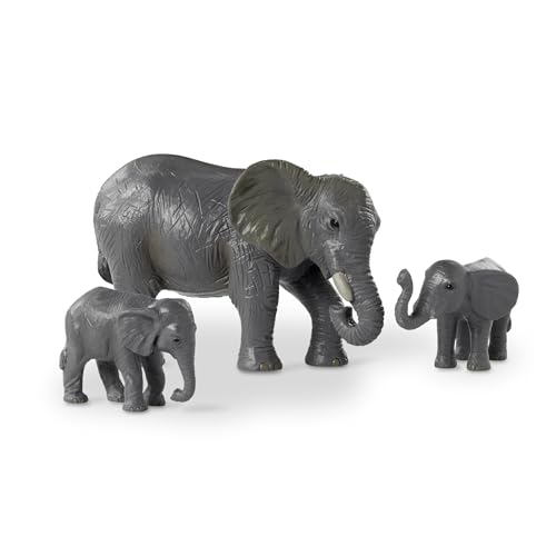 Terra by Battat – 4 Pcs African Elephant Toys Family Set – Realistic Plastic Safari Animals Figures – Animal Toys for Kids 3+ – Elephant Gifts & Baby Shower Decorations