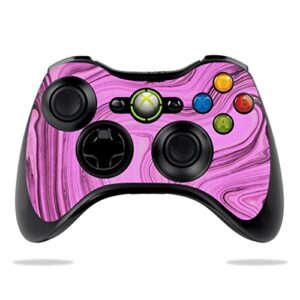 mightyskins skin compatible with microsoft xbox 360 controller - pink thai marble | protective, durable, and unique vinyl decal wrap cover | easy to apply, remove, and change styles | made in the usa