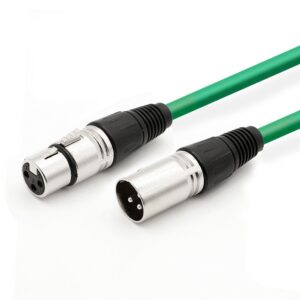 dremake 16.5 feet sound speaker cable 3 prong microphone xlr cable 3pin xlr male to xlr female snake cord for performance, stage, karaoke, public - green