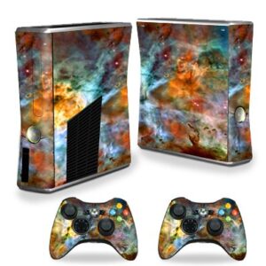 mightyskins skin compatible with x-box 360 xbox 360 s console - space cloud | protective, durable, and unique vinyl decal wrap cover | easy to apply, remove, and change styles | made in the usa