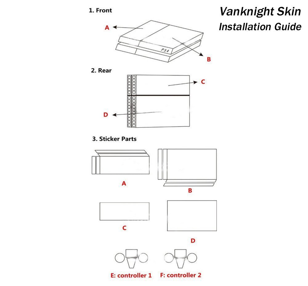 Vanknight Vinyl Decal Skin Stickers for PS4 Playstaion Controllers