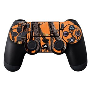 mightyskins skin compatible with sony ps4 controller - orange camo | protective, durable, and unique vinyl decal wrap cover | easy to apply, remove, and change styles | made in the usa