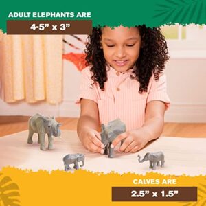 Terra by Battat – 4 Pcs African Elephant Toys Family Set – Realistic Plastic Safari Animals Figures – Animal Toys for Kids 3+ – Elephant Gifts & Baby Shower Decorations