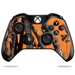 mightyskins skin compatible with microsoft xbox one or one s controller - orange camo | protective, durable, and unique vinyl wrap cover | easy to apply, remove, and change styles | made in the usa