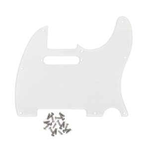 fleor 8 hole tl pickguard scratch plate with pickguard screws set fit usa/mx standard tl style pickguard replacement, 1ply transparent