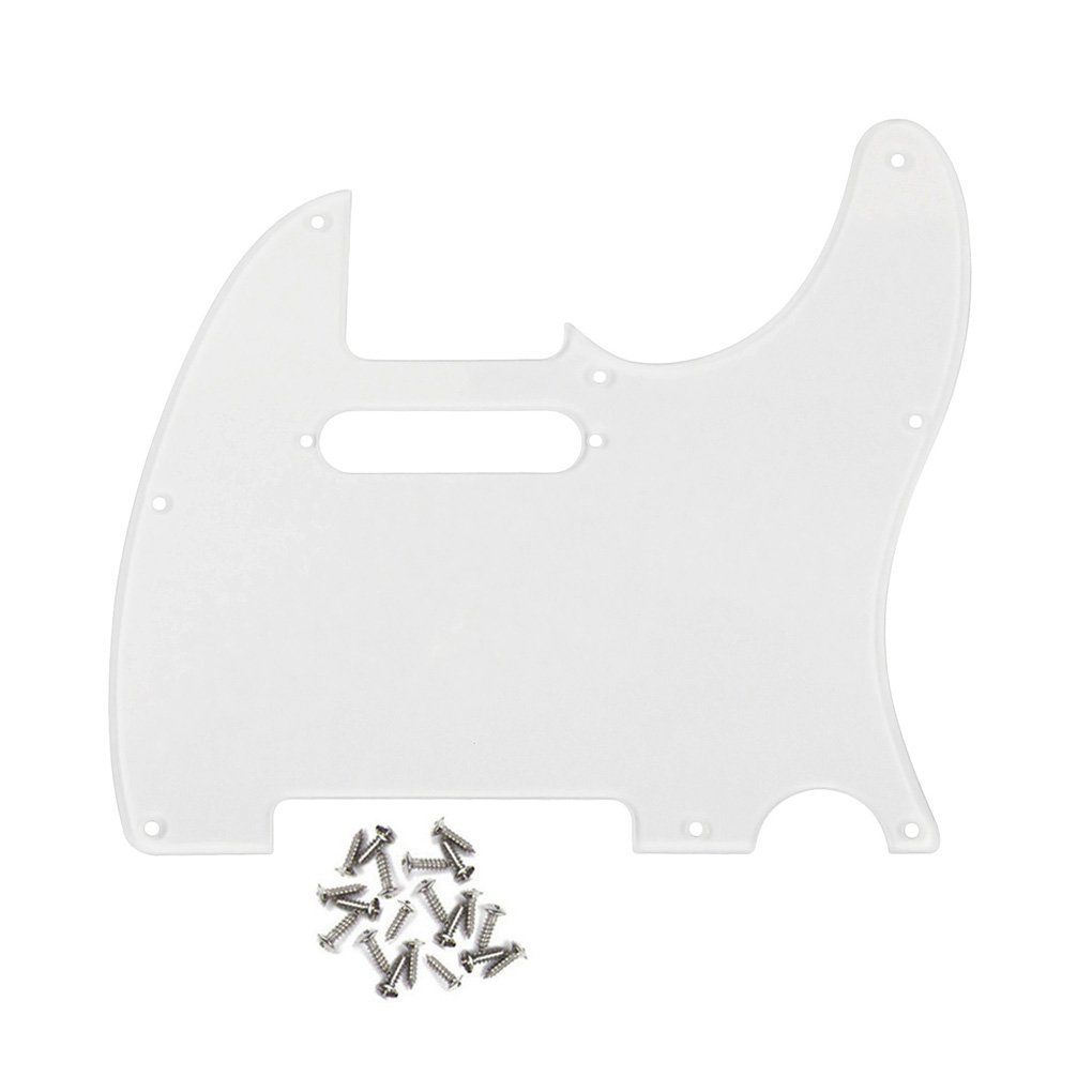 FLEOR 8 Hole TL Pickguard Scratch Plate with Pickguard Screws Set Fit USA/MX Standard TL Style Pickguard Replacement, 1Ply Transparent