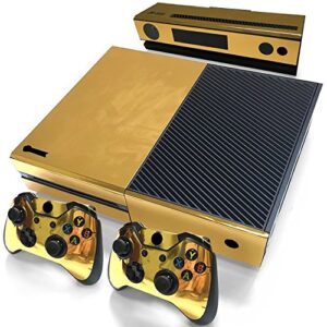 gam3gear decals skin vinyl sticker for original xbox one console & controller (not xbox one x/xbox one elite/xbox one s) - gold glossy