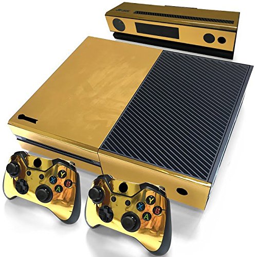 Gam3Gear Decals Skin Vinyl Sticker for Original Xbox ONE Console & Controller (NOT Xbox One X/Xbox One Elite/Xbox One S) - Gold Glossy