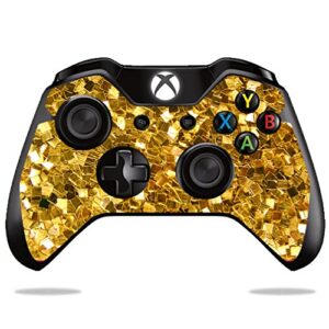 mightyskins skin compatible with microsoft xbox one or one s controller - gold chips | protective, durable, and unique vinyl wrap cover | easy to apply, remove, and change styles | made in the usa