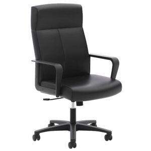 basyx vl604sb11 high back executive chair44; black softhread leather