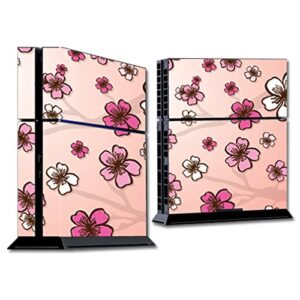 mightyskins skin compatible with sony ps4 console - cherry blossom | protective, durable, and unique vinyl decal wrap cover | easy to apply, remove, and change styles | made in the usa