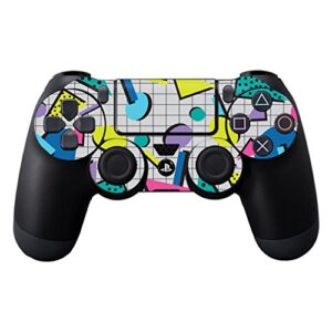 mightyskins skin compatible with sony ps4 controller - awesome 80s | protective, durable, and unique vinyl decal wrap cover | easy to apply, remove, and change styles | made in the usa