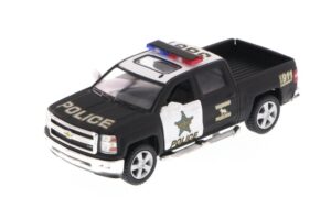 kinsmart 2014 chevrolet silverado ltz crew cab 4x4 1:46 scale 5 inch diecast metal model pick-up interceptor truck police k9 unit