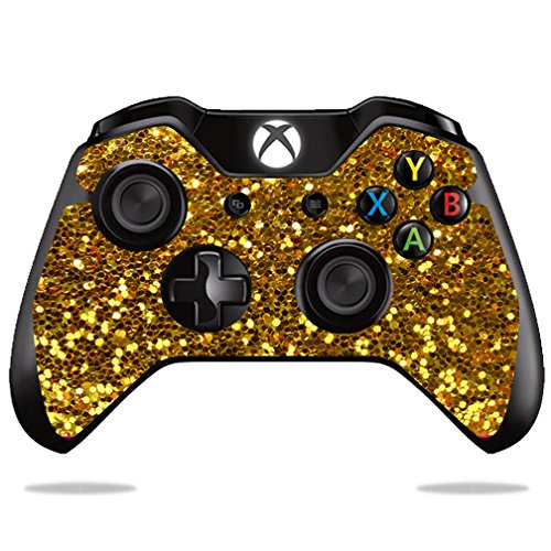 MightySkins Skin Compatible with Microsoft Xbox One/One S Controller Case wrap Cover Sticker Skins Gold Glitter